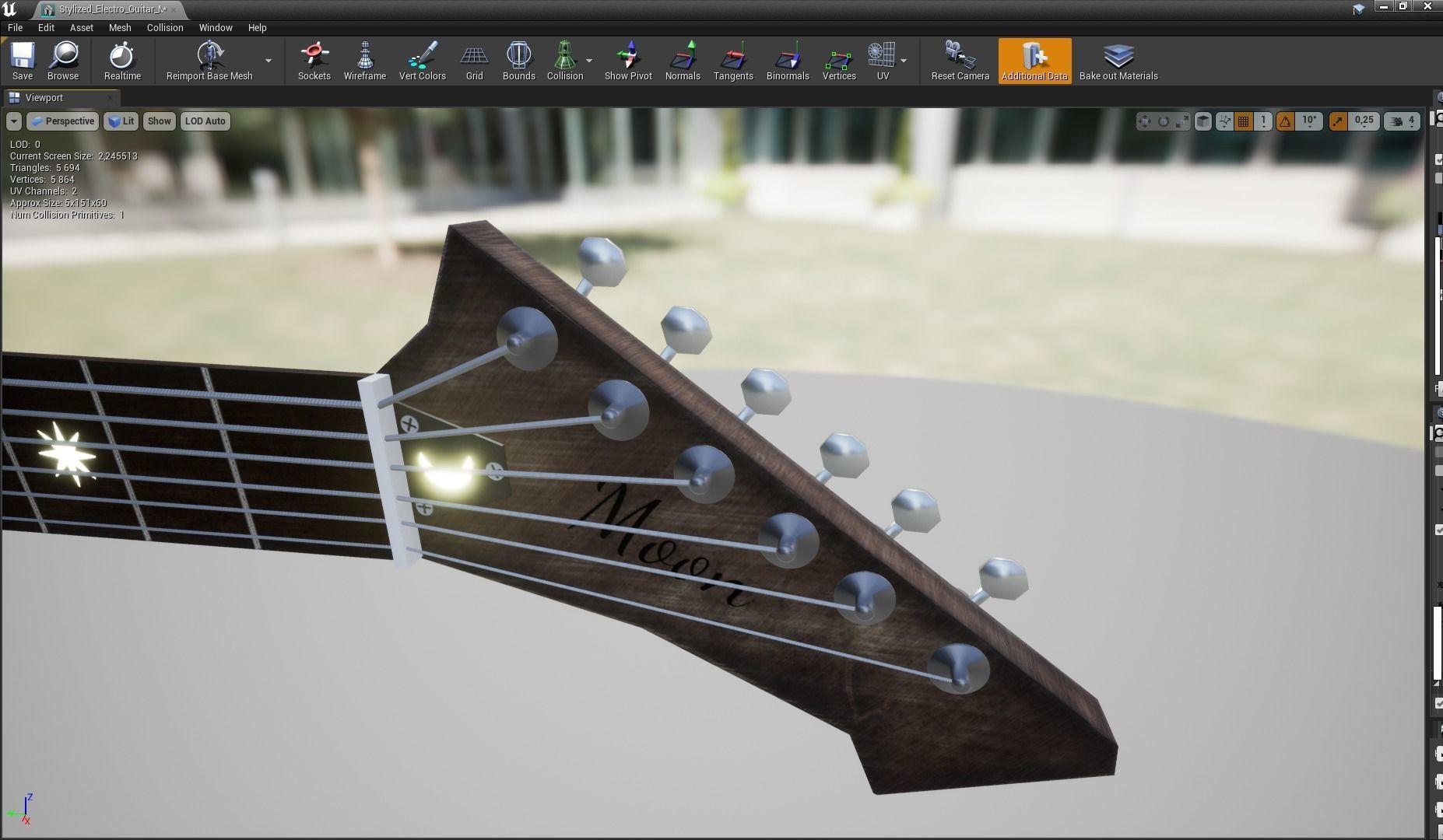 3D model Stylized Electro Guitar PBR Game ready VR / AR / low-poly ...