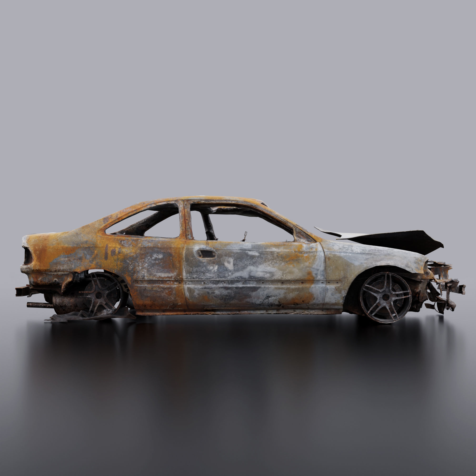 Burnt Car 3D model | CGTrader