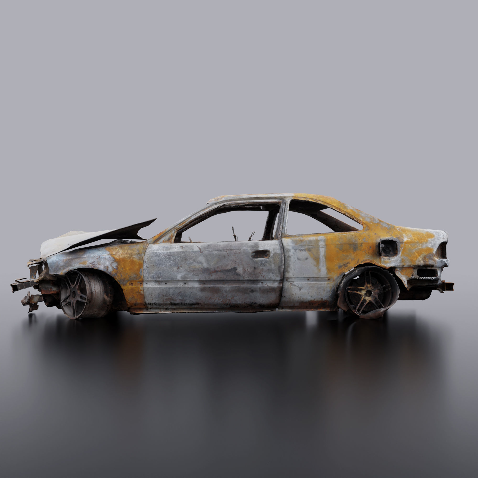 Burnt Car 3D model | CGTrader