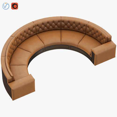 Half Round Seating V2 3D model | CGTrader