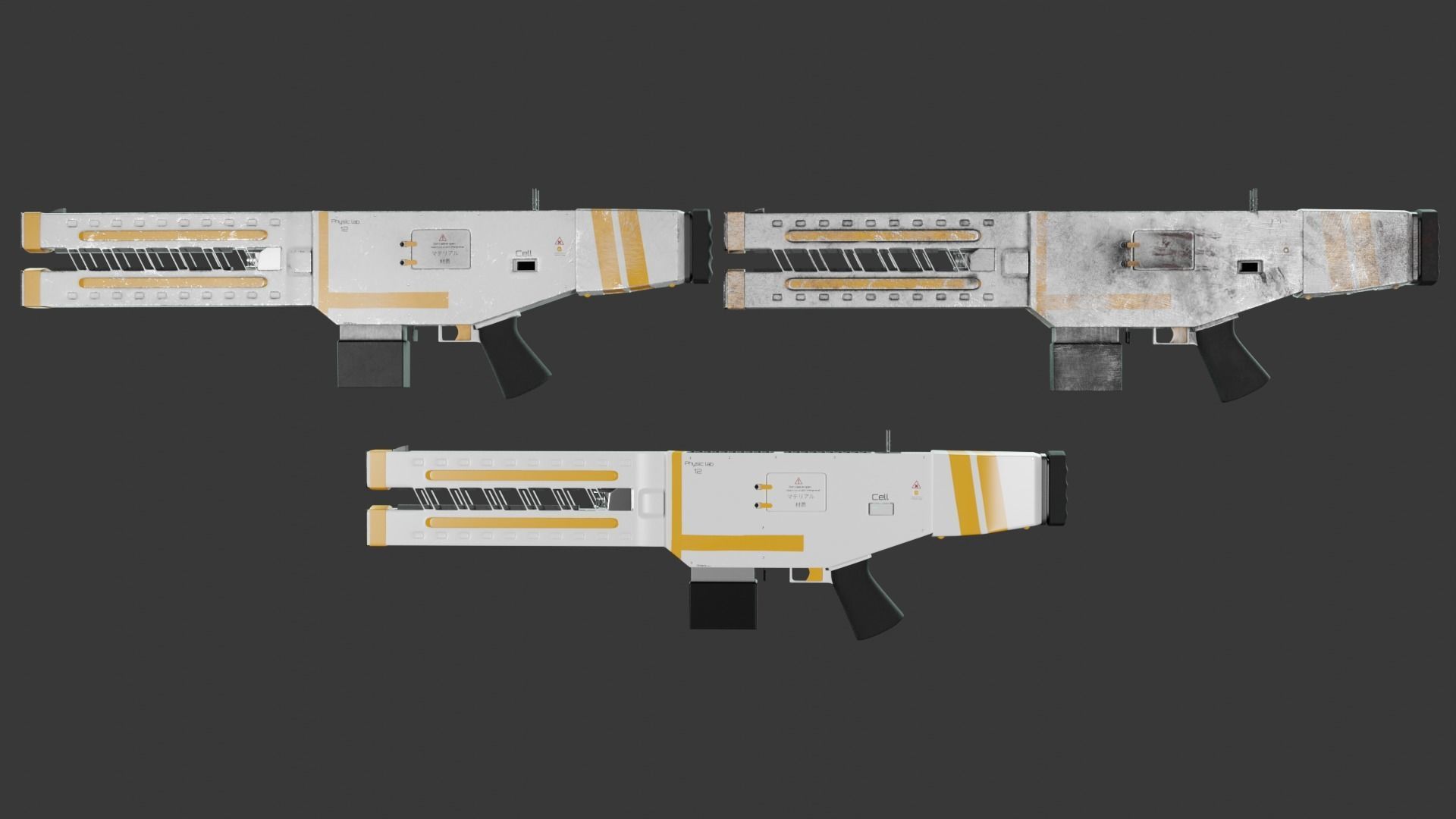 Railgun gun with stripes 3D model | CGTrader