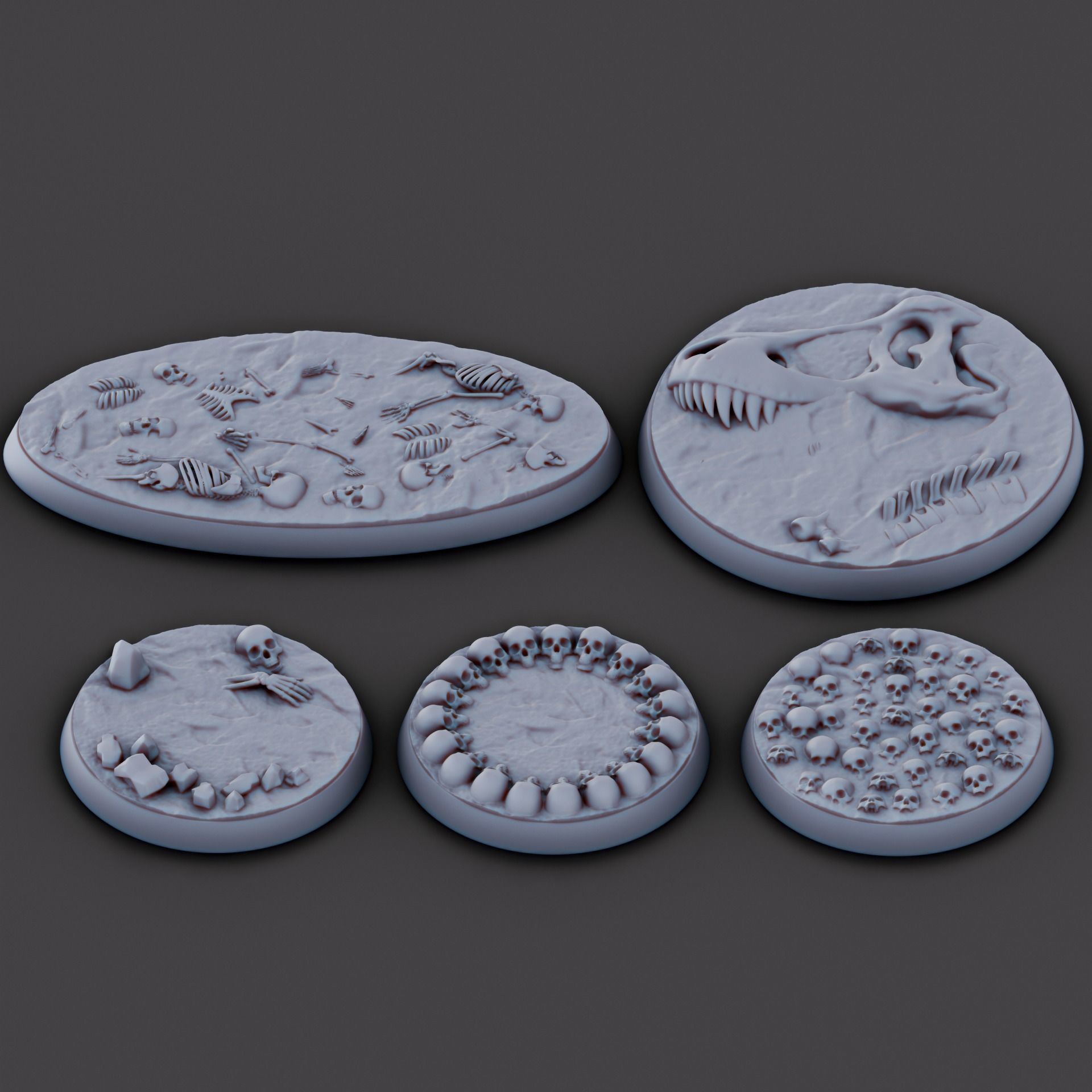 Round Base Skeleton Bone Pack 3D model 3D printable | CGTrader