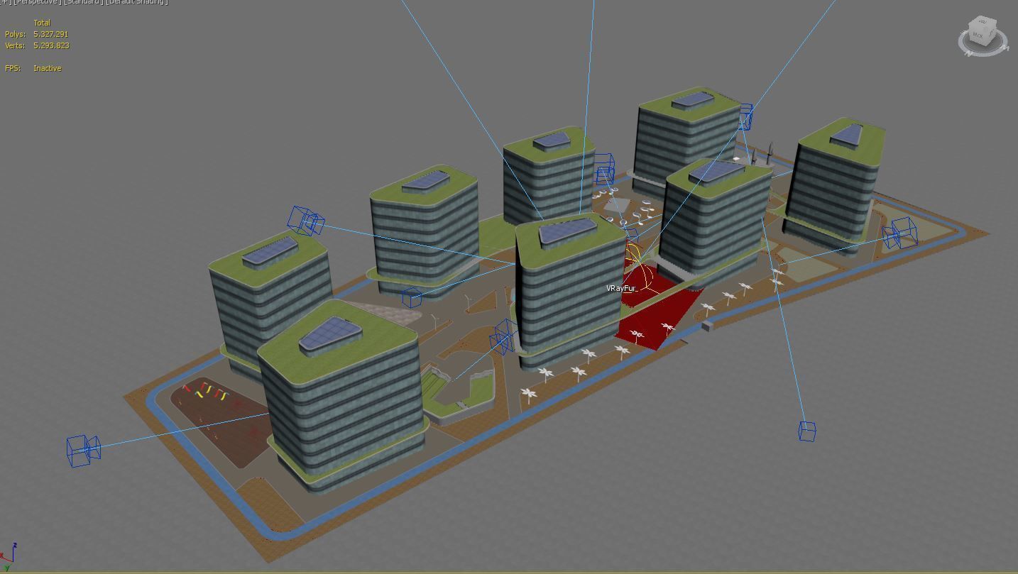 Glass Facade Residential Complex 3D model | CGTrader