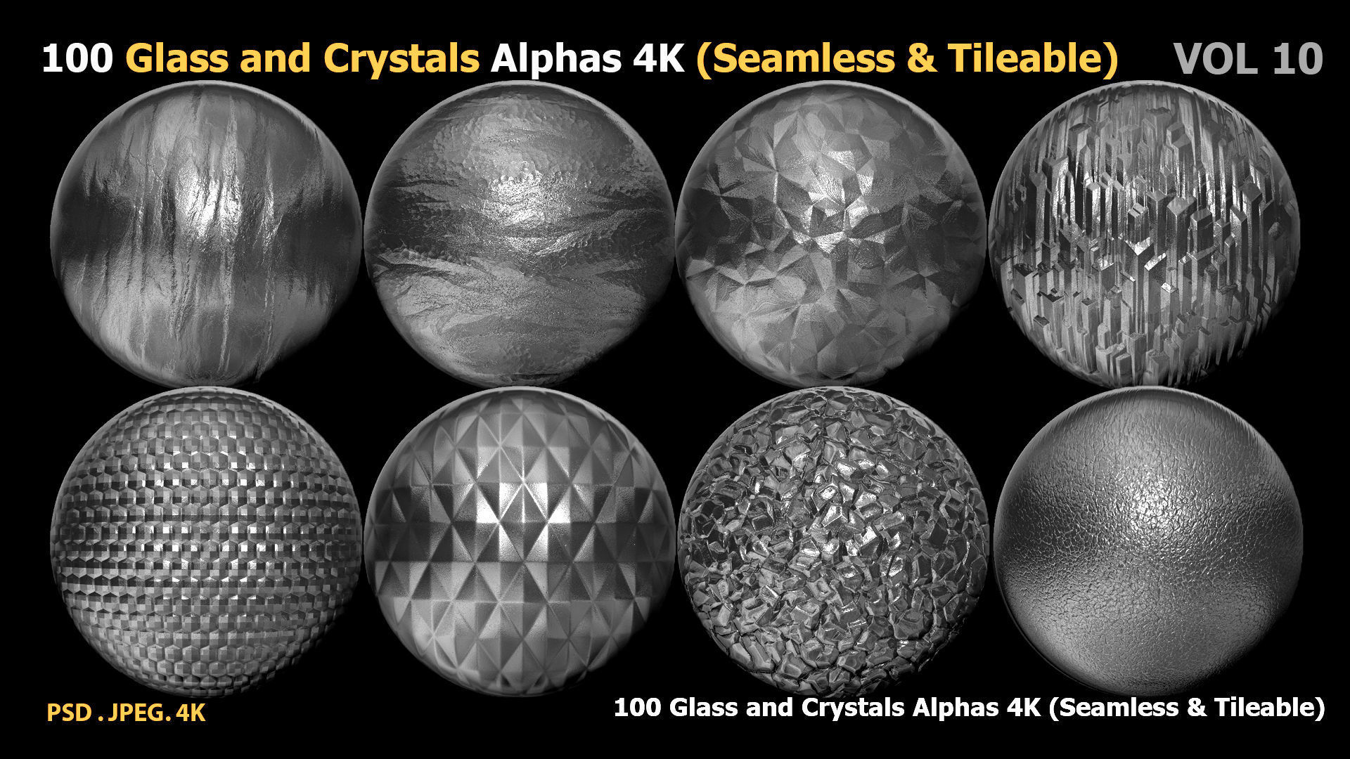 100 Glass and Crystals Alphas Seamless Tileable VOL 10 Texture | CGTrader
