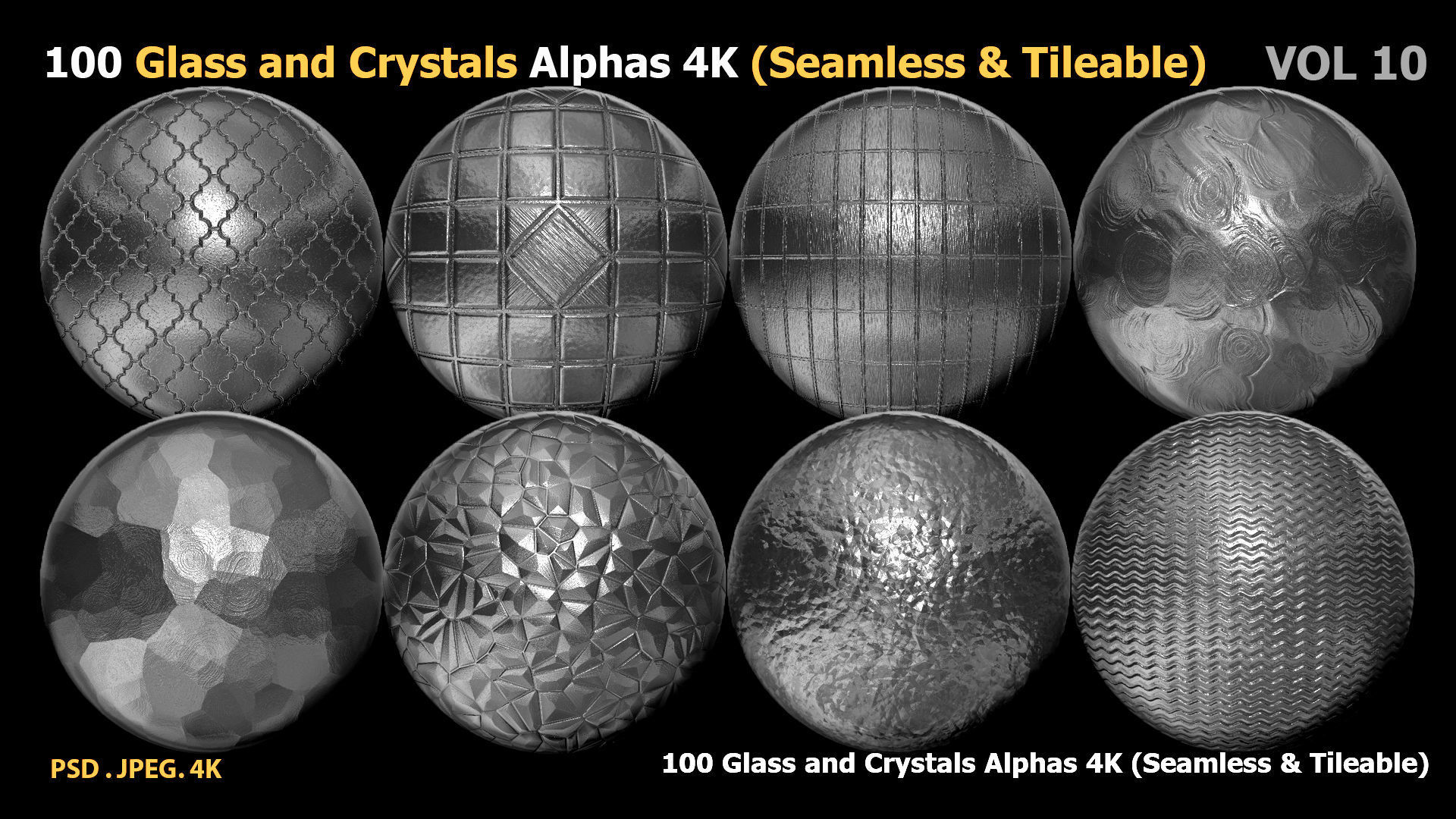 100 Glass and Crystals Alphas Seamless Tileable VOL 10 Texture | CGTrader