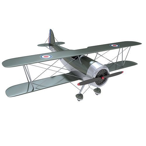 British Royal Navy Biplane 3D model | CGTrader