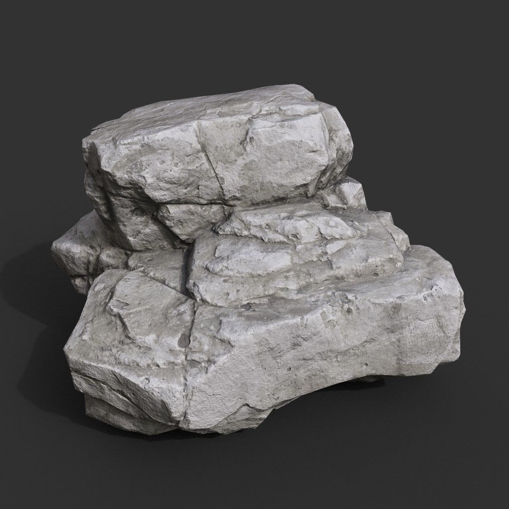 3D model Gray Horizontal Rock Modular 221123 - Ultra HD 16K Texture VR ...