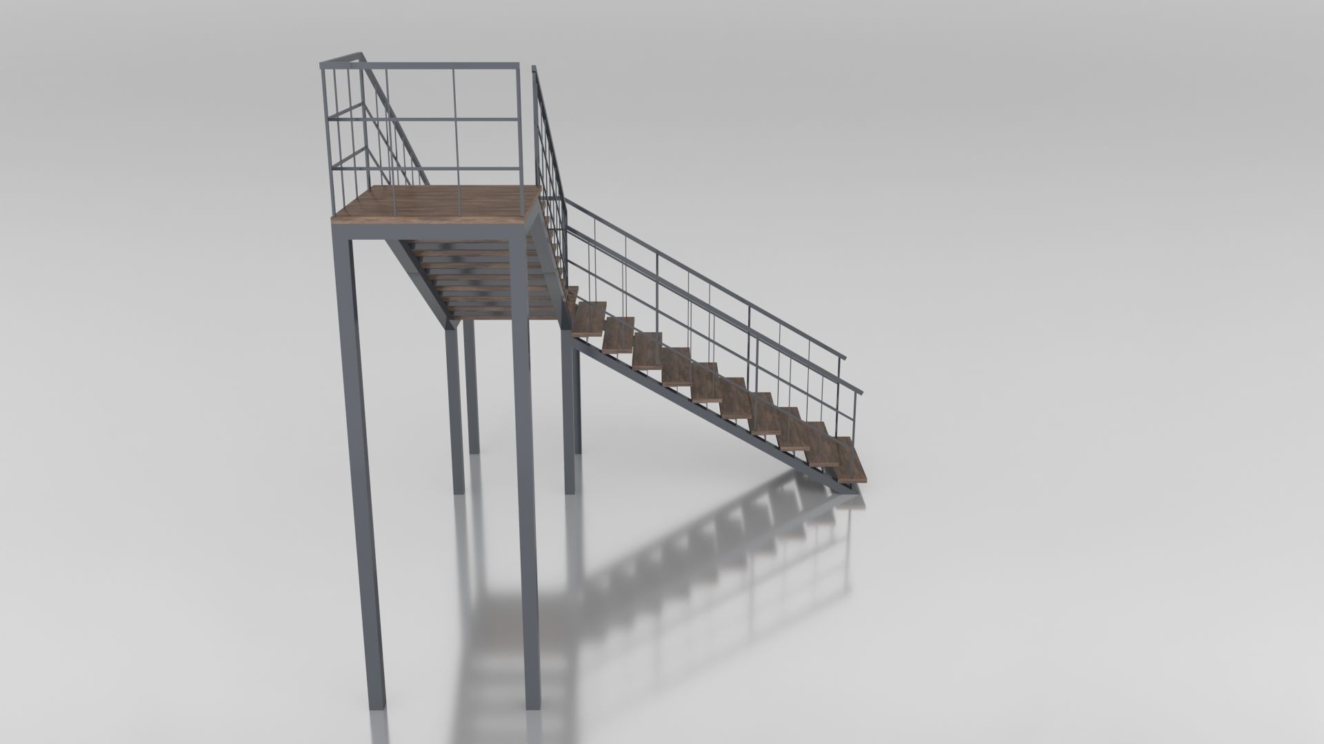 3D model Metal L Stair VR / AR / low-poly | CGTrader