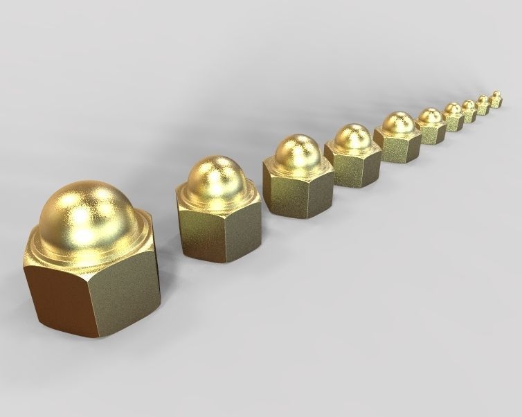 M8 Locking Acorn Nuts 3D model 3D printable | CGTrader
