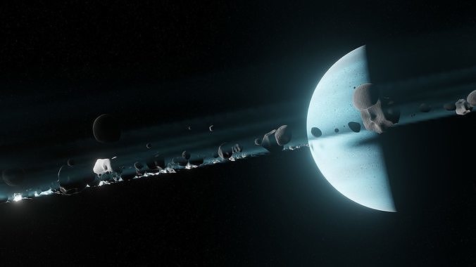 Space Planet With Asteroid 3D model animated | CGTrader