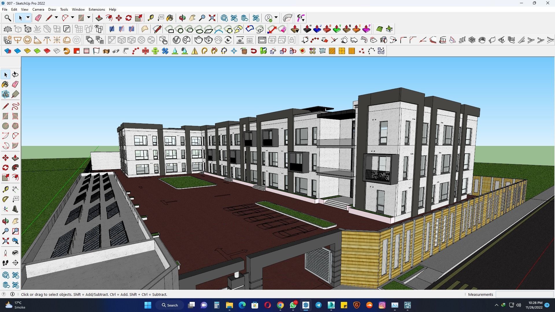 Industrial and commercial building 3d Model with roof garden 3D model ...