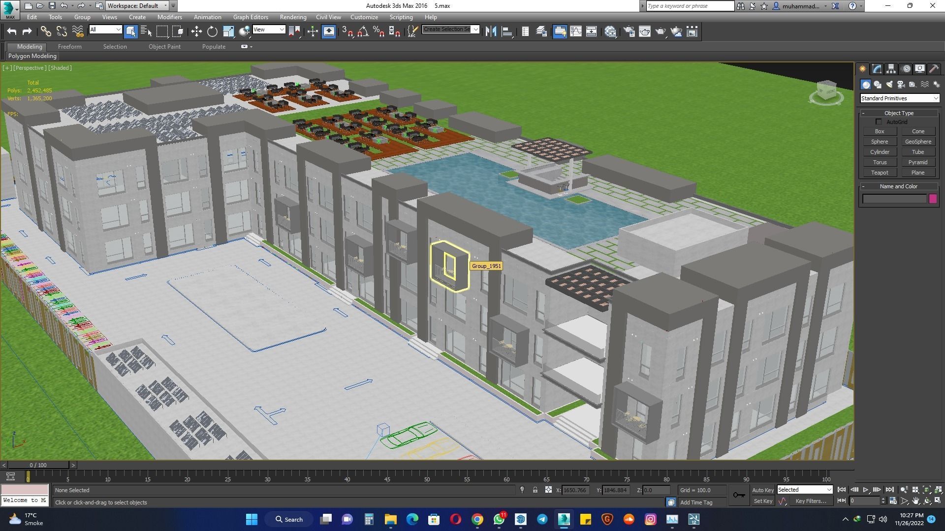 Industrial and commercial building 3d Model with roof garden 3D model ...