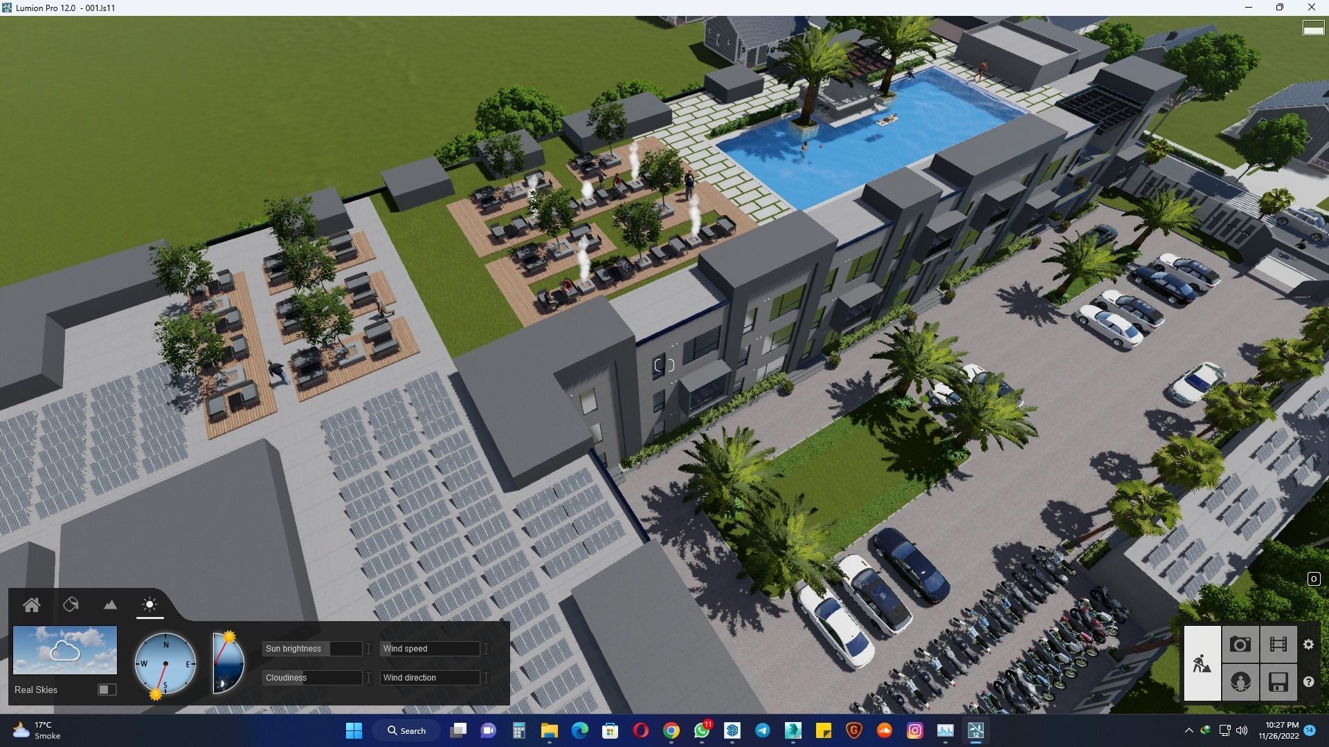 Industrial and commercial building 3d Model with roof garden 3D model ...