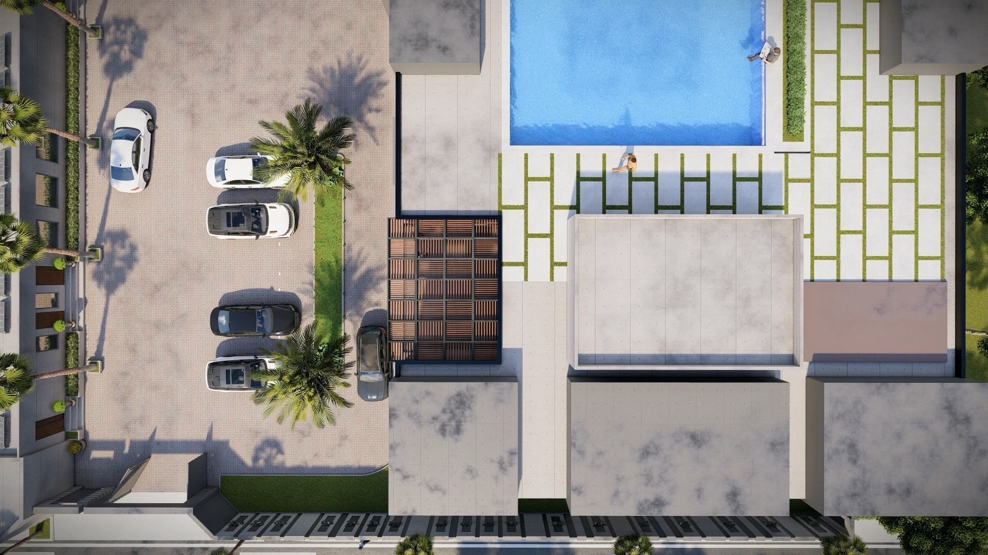 Industrial and commercial building 3d Model with roof garden 3D model ...