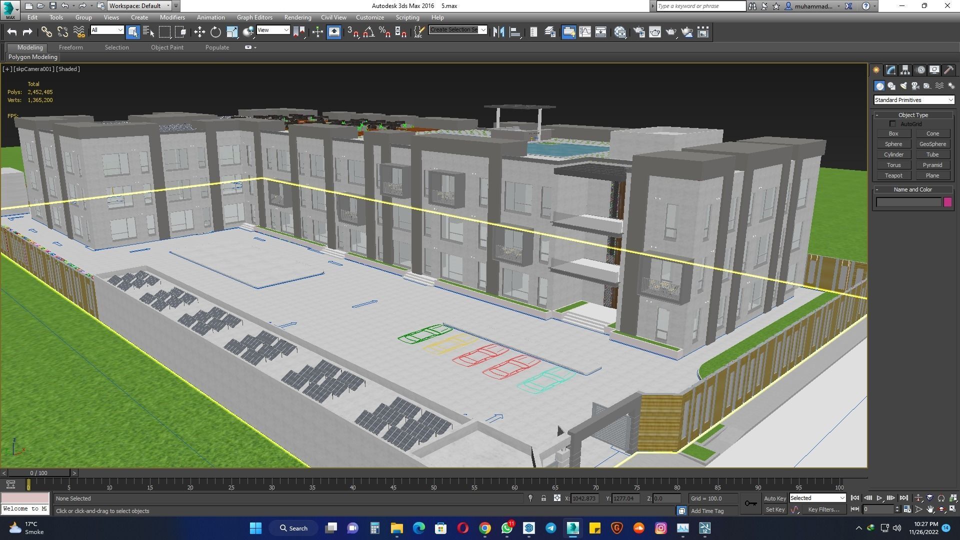 Industrial and commercial building 3d Model with roof garden 3D model ...
