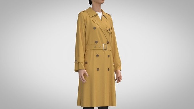 Women Trench Coat 3D model | CGTrader