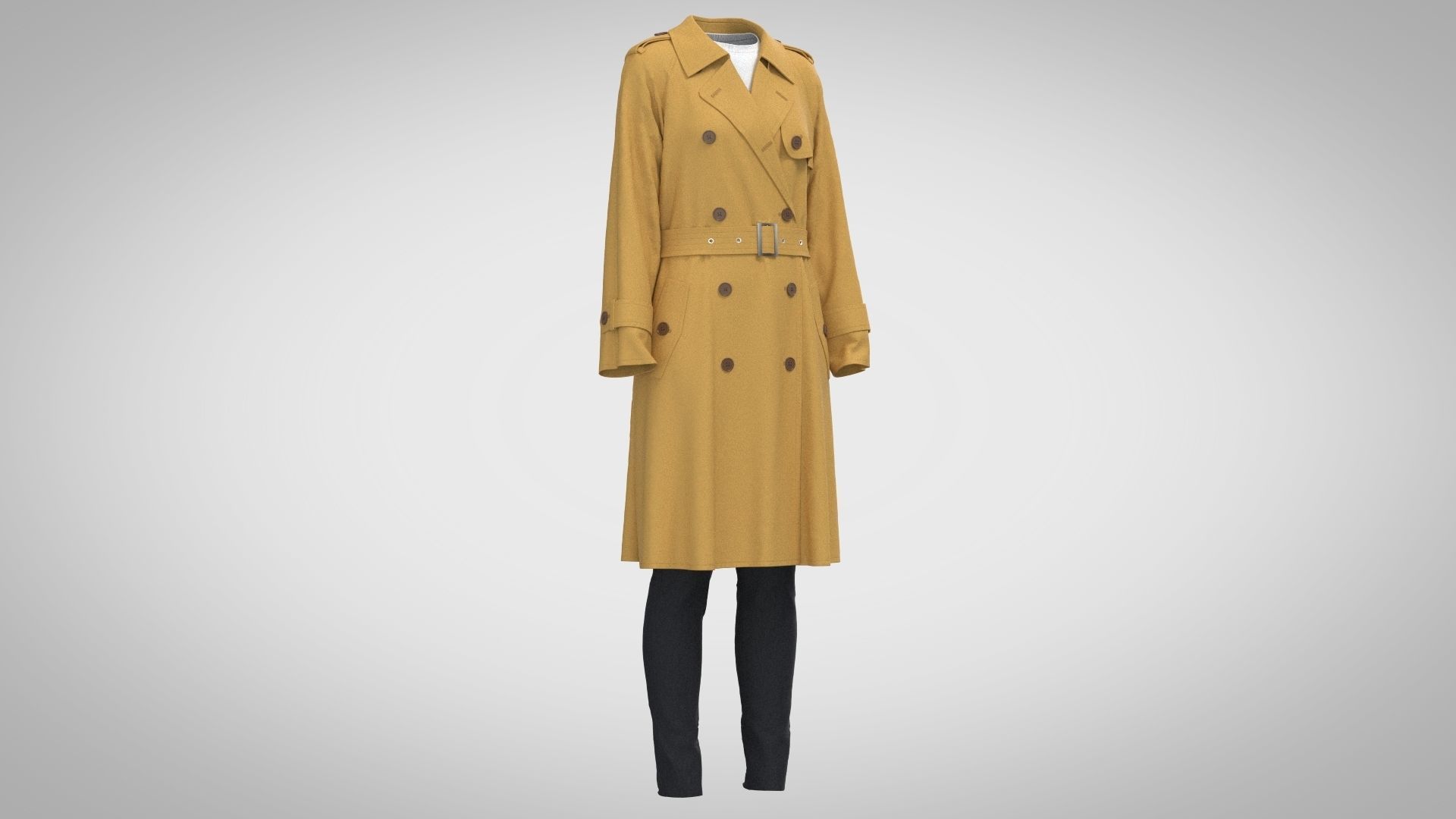 Women Trench Coat 3D model | CGTrader