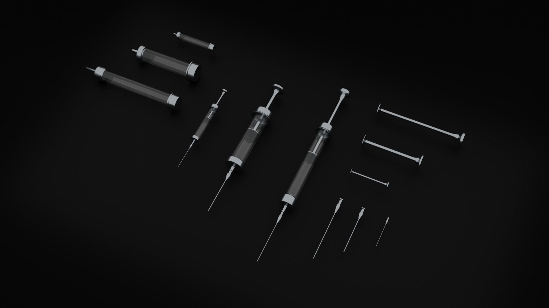 Vintage Syringes Collection 3D model | CGTrader