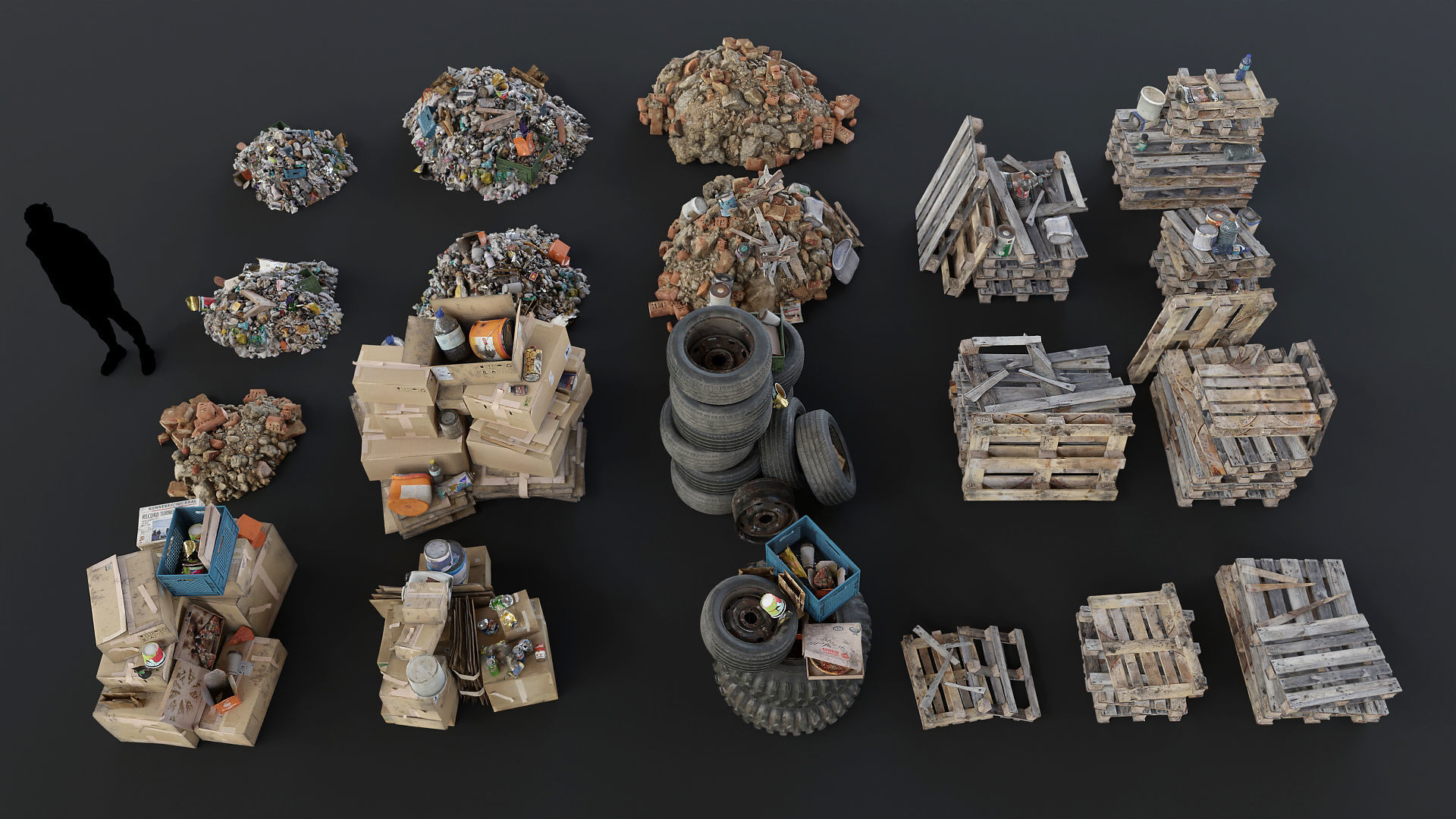 3D model Trash Kit - 3D AssetKit VR / AR / low-poly | CGTrader