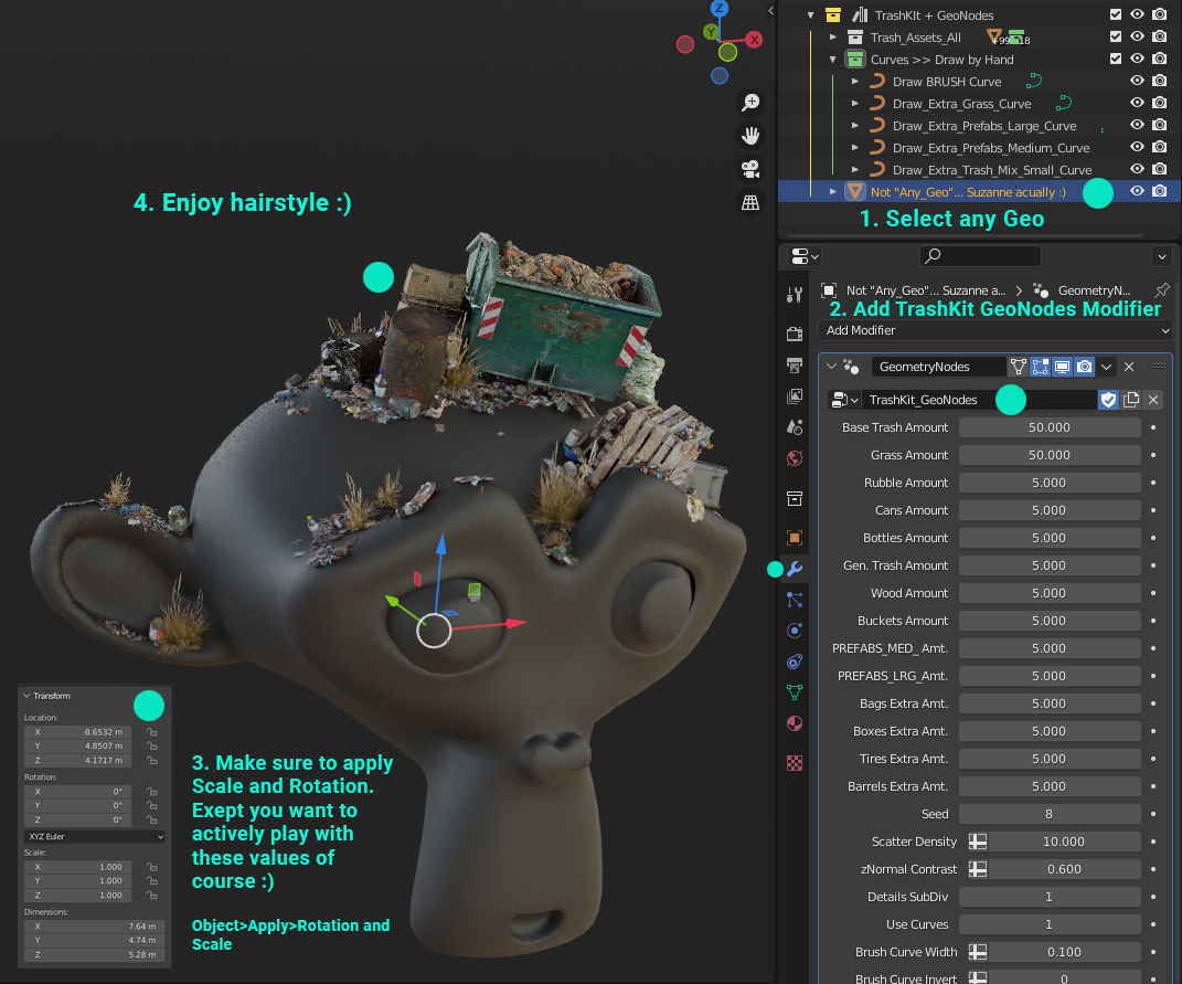 3D model Trash Kit - 3D AssetKit VR / AR / low-poly | CGTrader