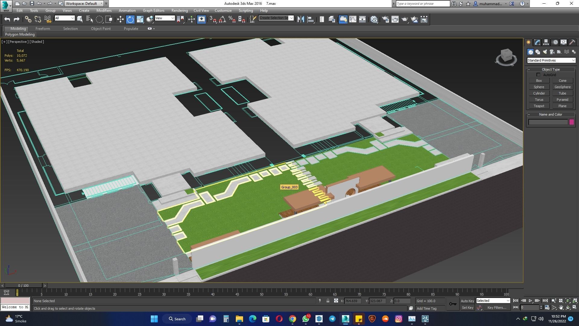 Rendered 3d model of a landscape design residential front yard 3D model ...