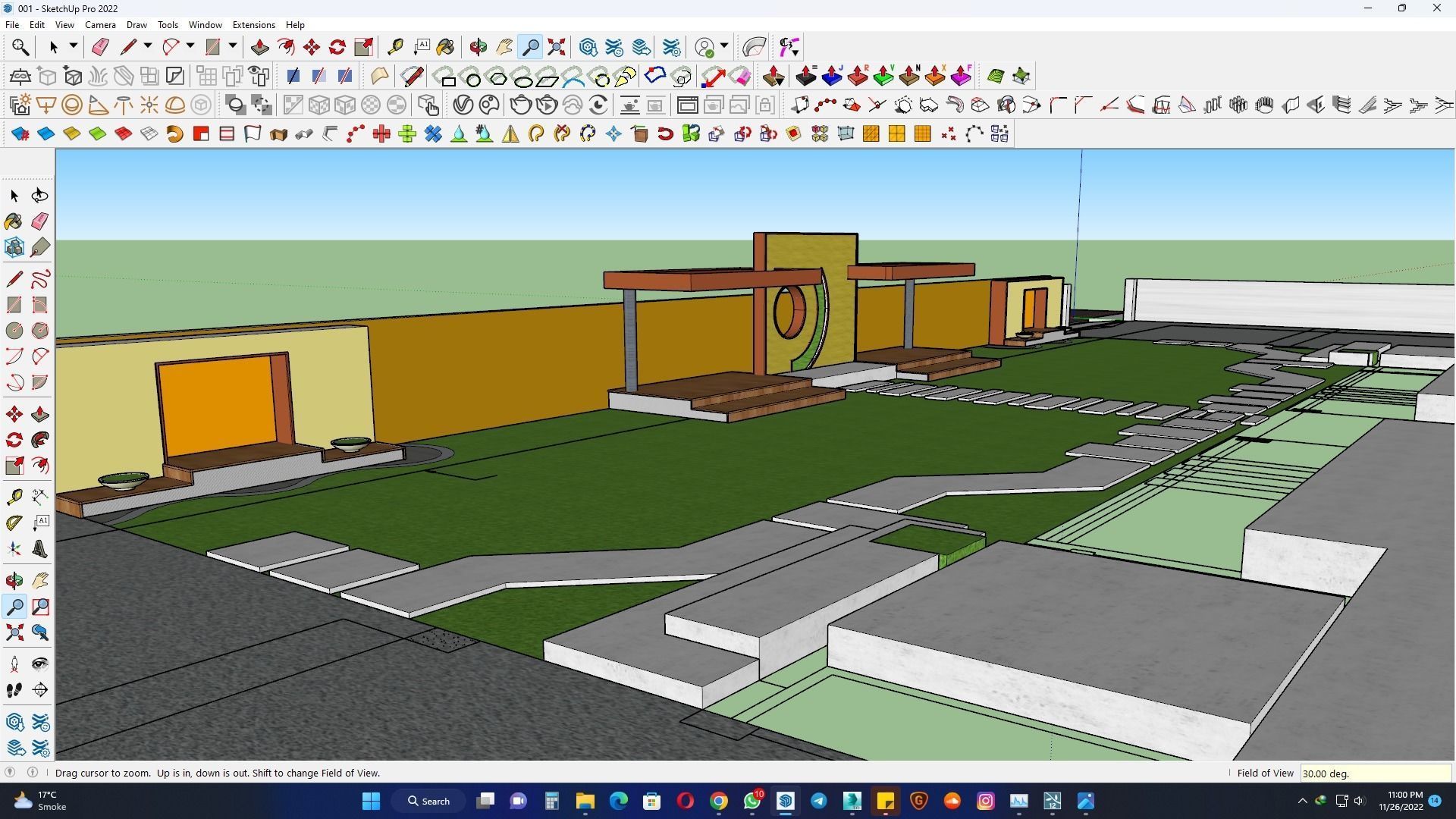 Rendered 3d model of a landscape design residential front yard 3D model ...