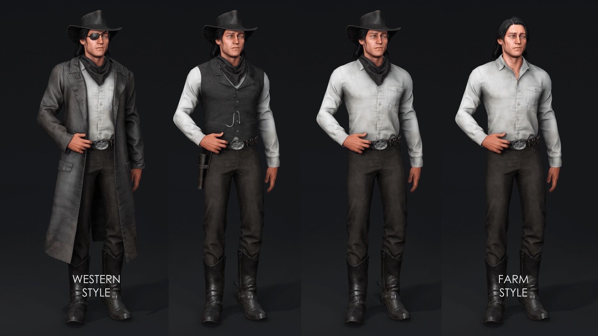 Western Characters Pack - Wild West Cowboys Adventure Collection | CGTrader
