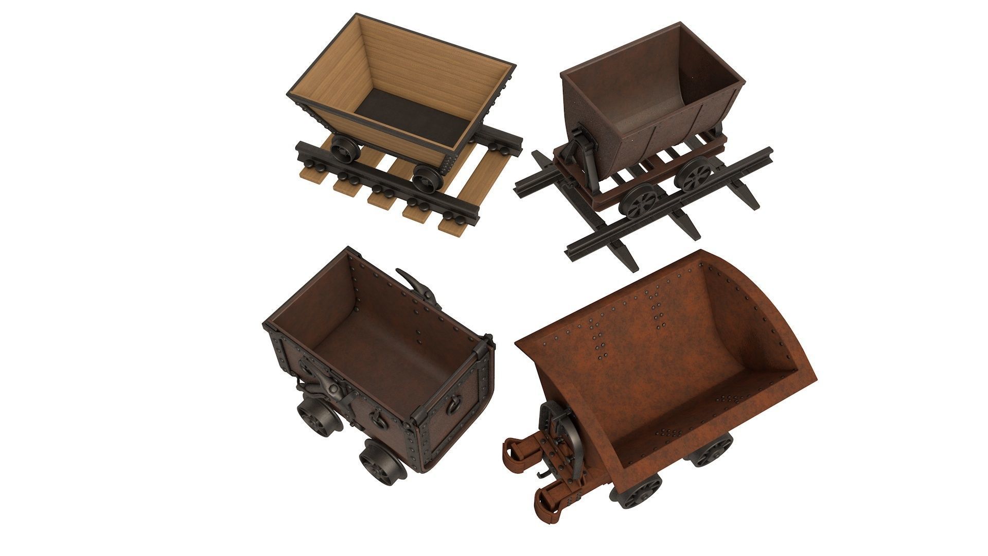 Mine Cart collection 3D model | CGTrader