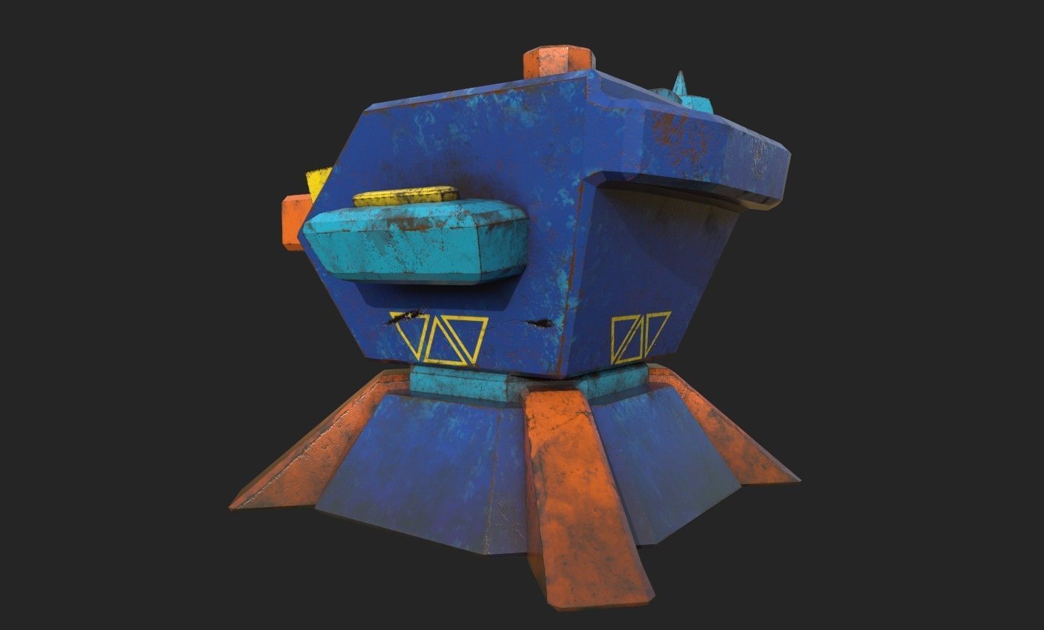 3D model Stylized turret and jet VR / AR / low-poly | CGTrader