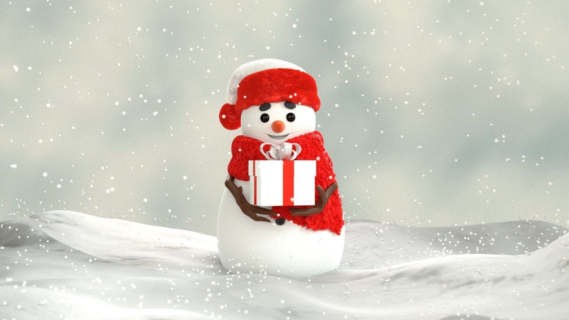 Animated Snowman GiftBox 3D model animated rigged | CGTrader
