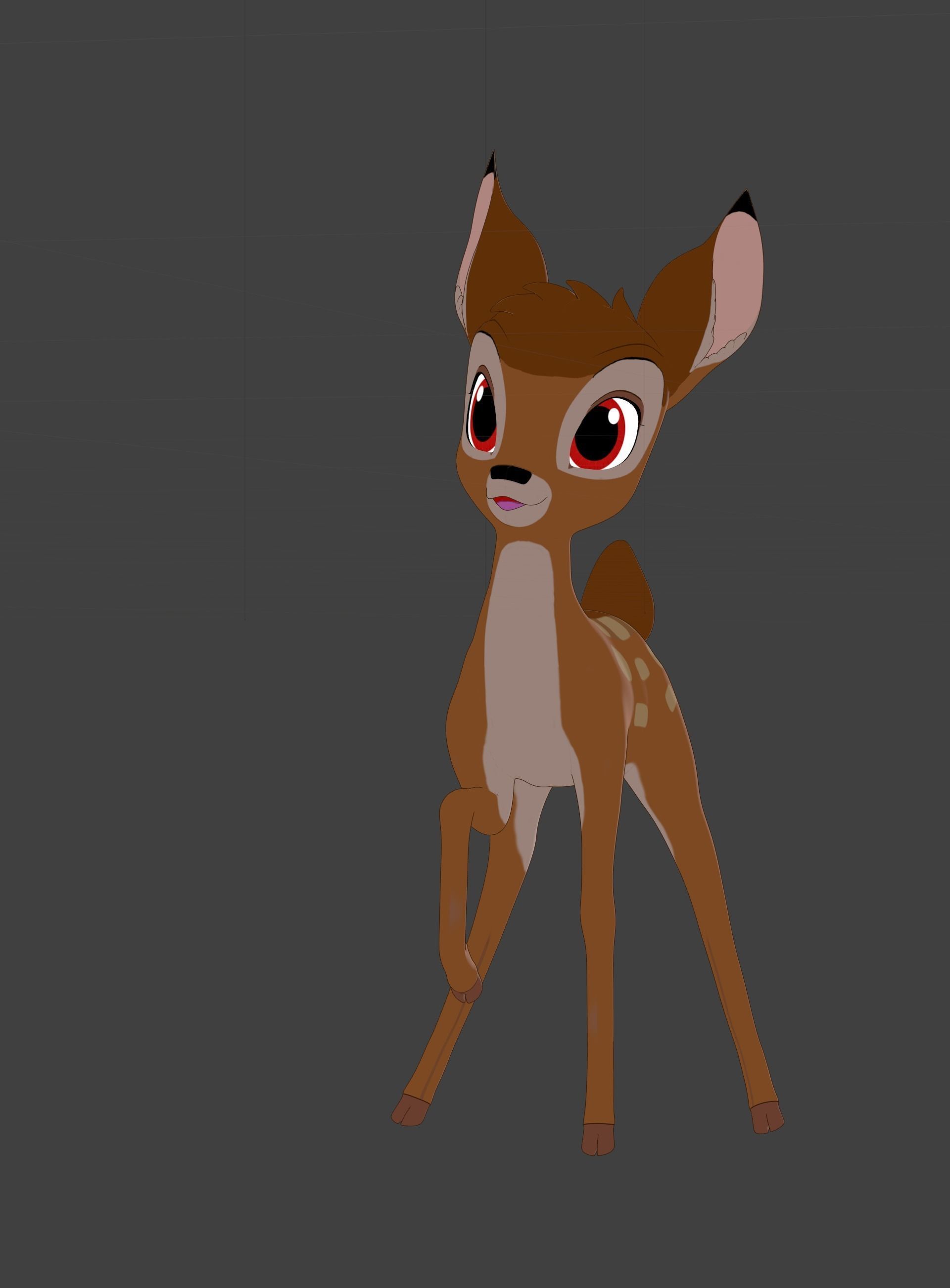 Fawn Bambi and Faline 3D model rigged | CGTrader