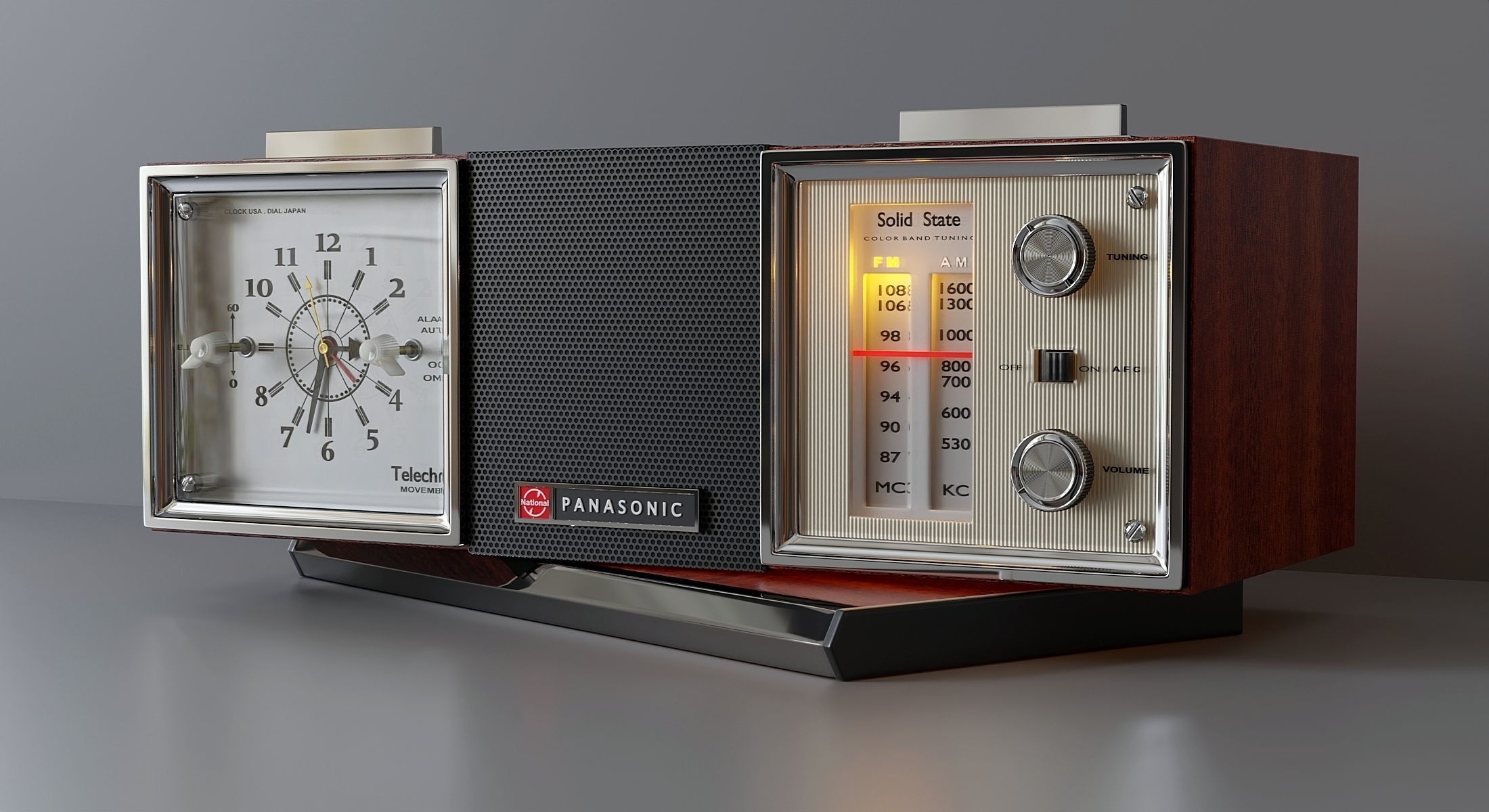 Vintage Panasonic FM-AM Clock Radio 3D model | CGTrader