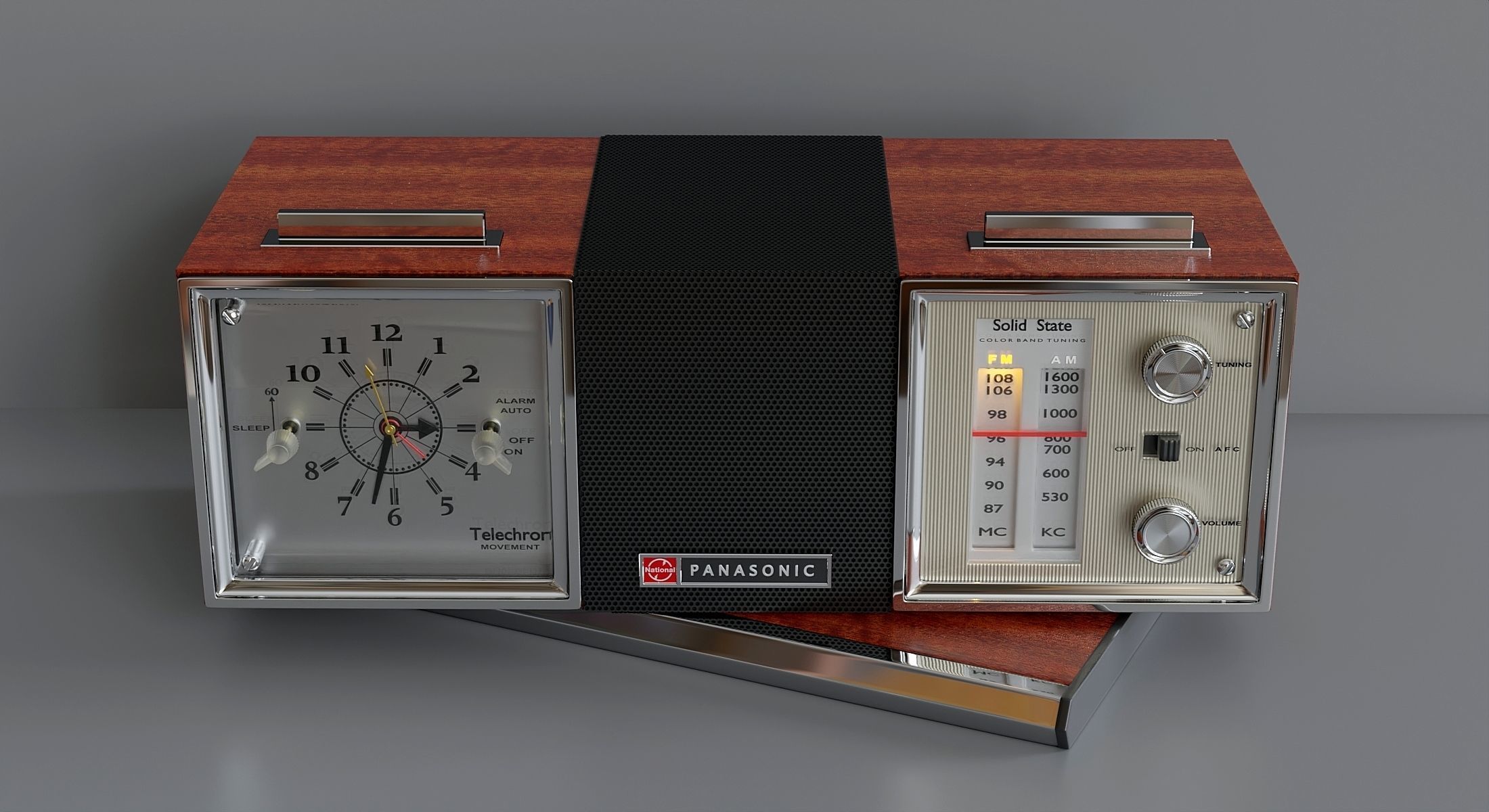 Vintage Panasonic FM-AM Clock Radio 3D model | CGTrader