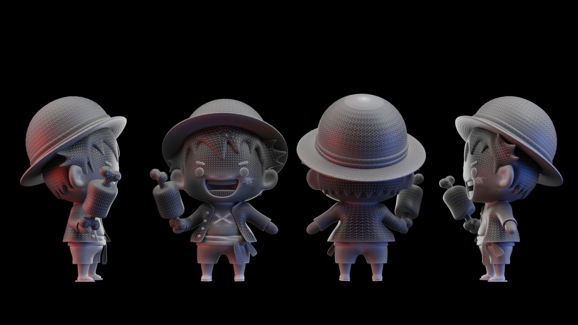 Luffy Chibi - One Piece 3D model 3D printable | CGTrader