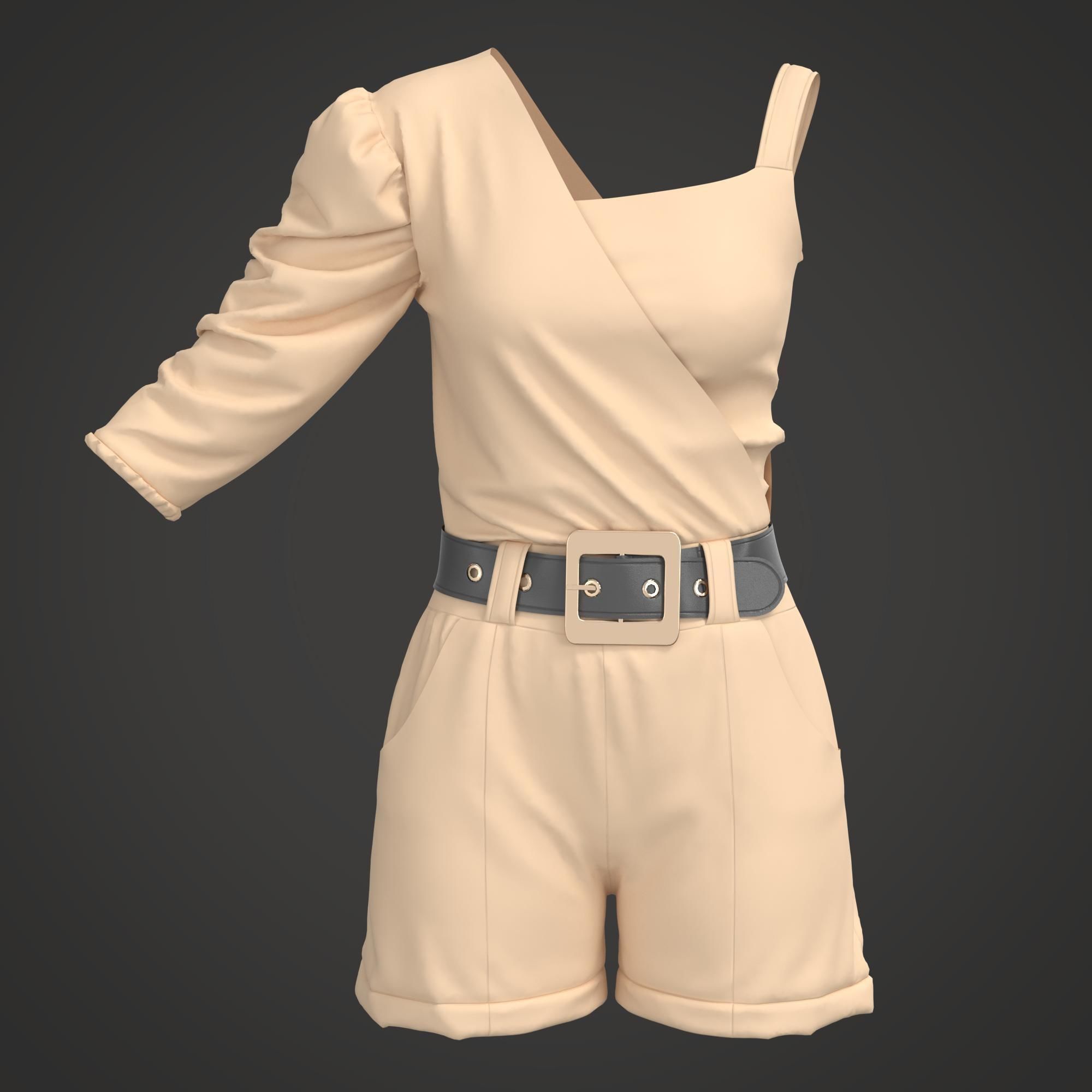 9 Women Short Jumpsuit 3D model | CGTrader