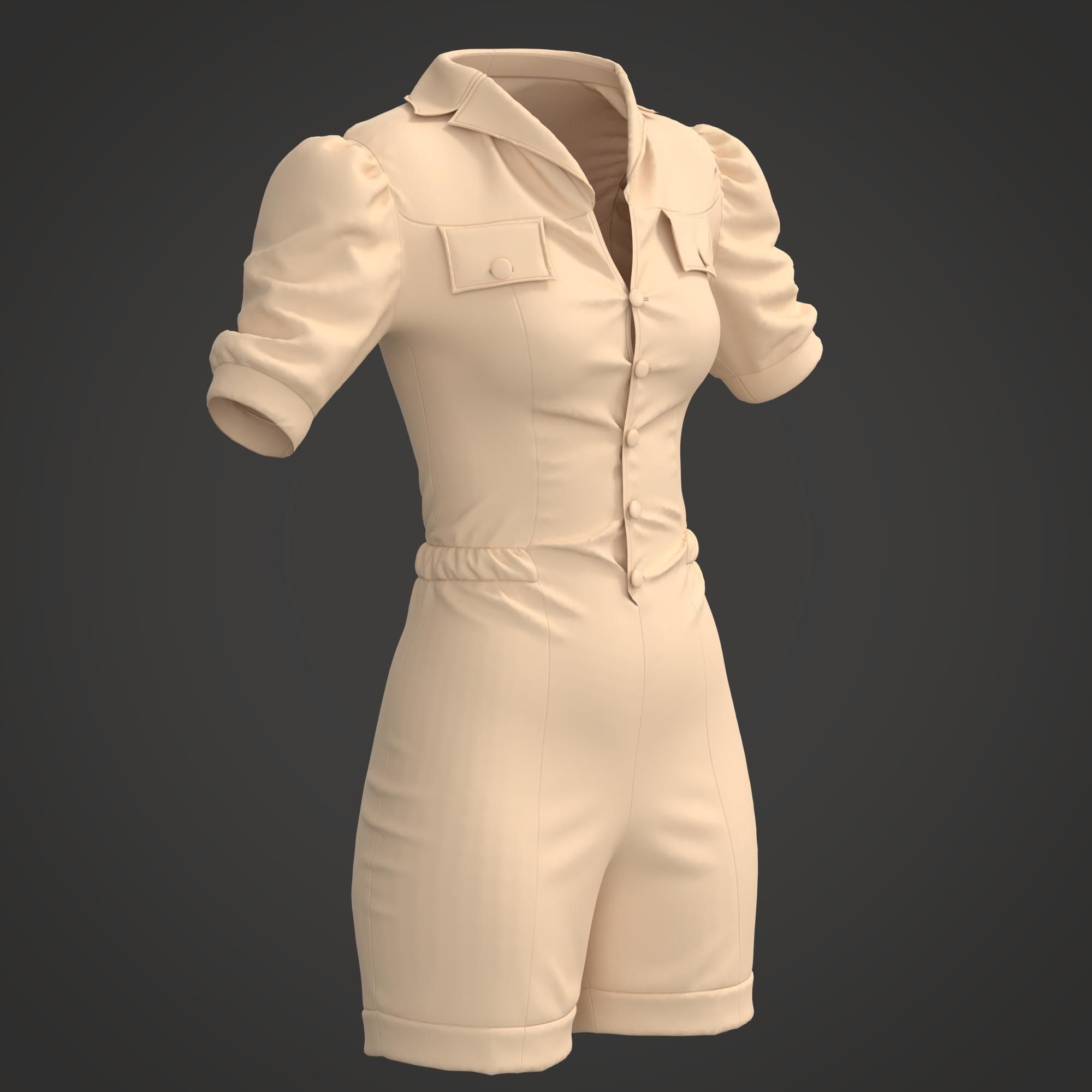 9 Women Short Jumpsuit 3D model | CGTrader