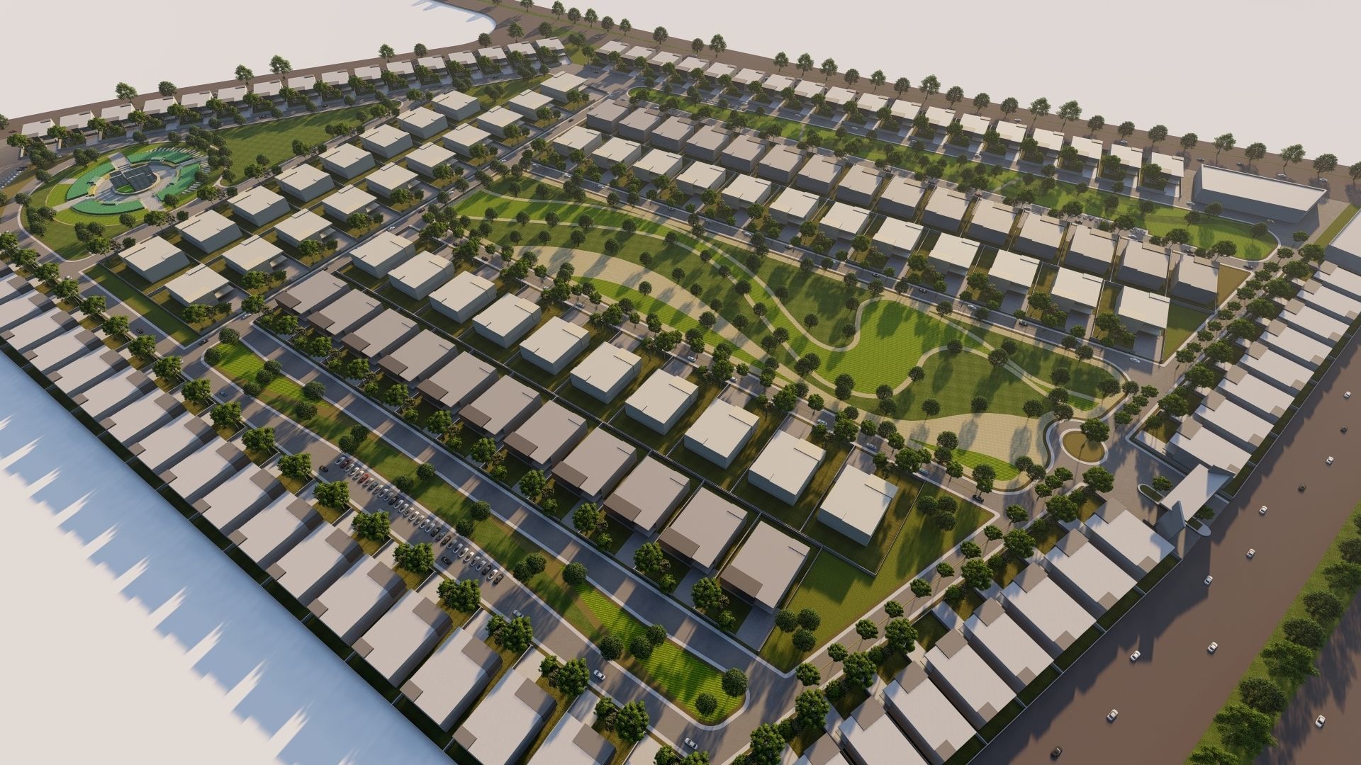 Affordable housing community project 3d model 3D model | CGTrader