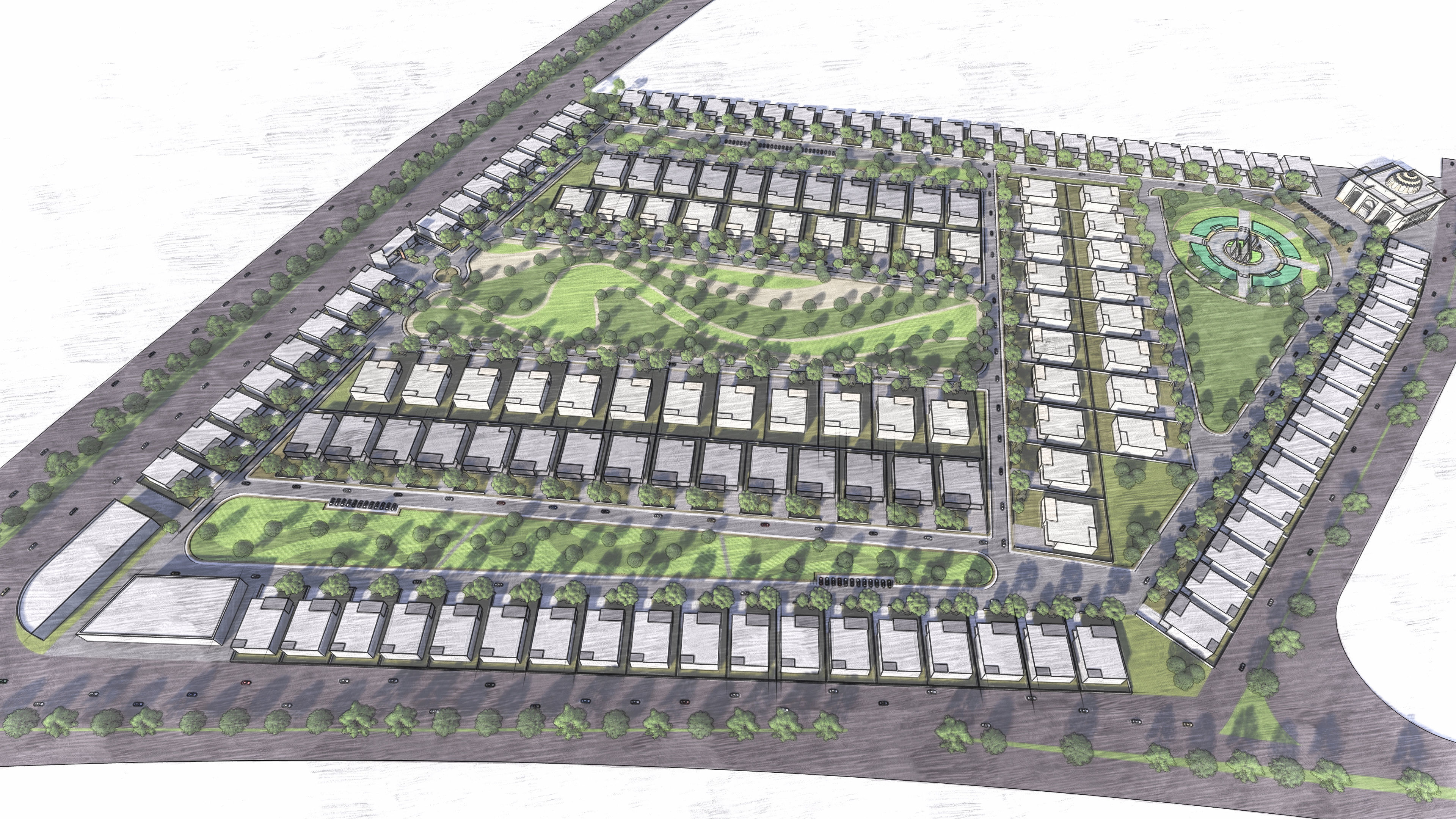 Affordable housing community project 3d model 3D model | CGTrader