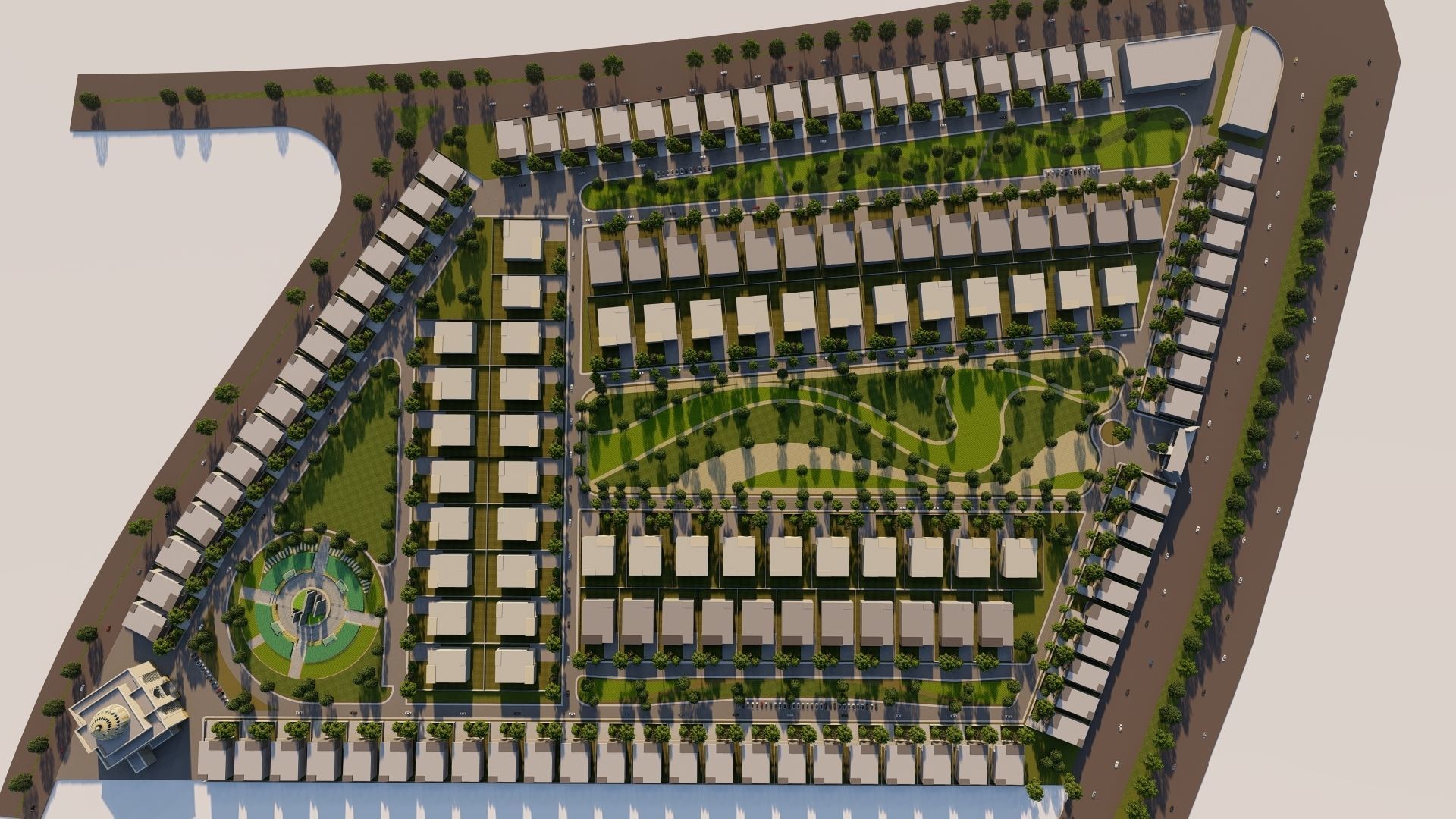 Affordable housing community project 3d model 3D model | CGTrader