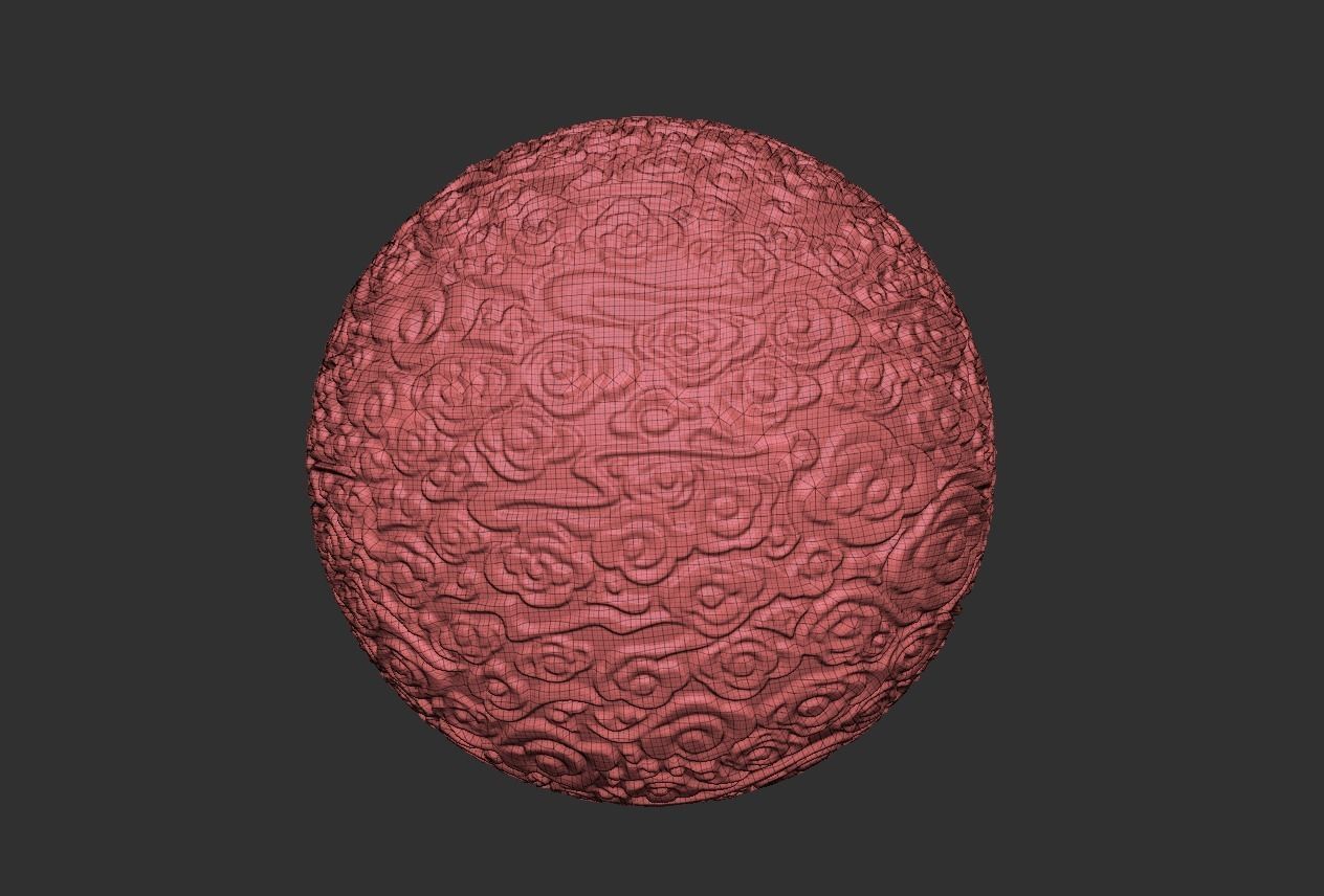 Auspicious Cloud Ball Sculpture Figure Relief Ball Jade 3D model 3D ...