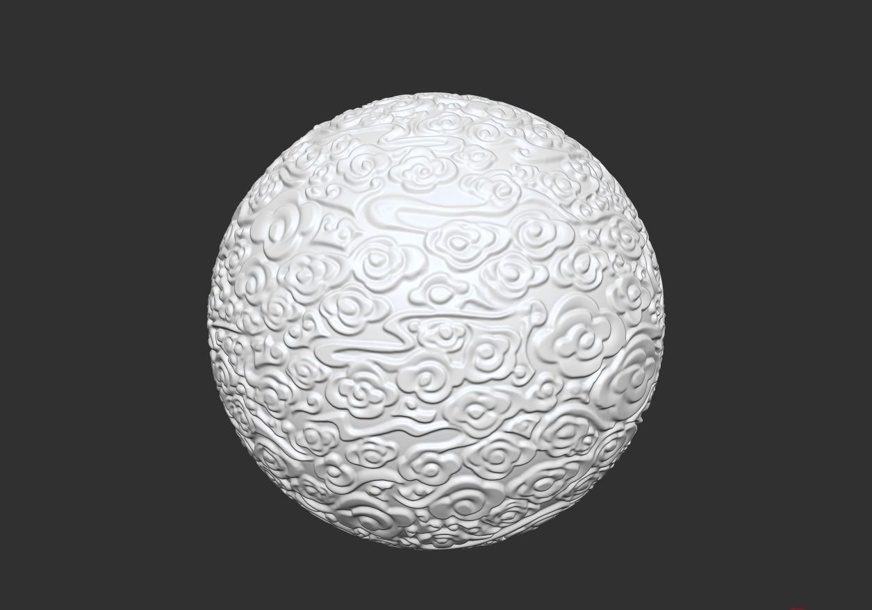 Auspicious Cloud Ball Sculpture Figure Relief Ball Jade 3D model 3D ...