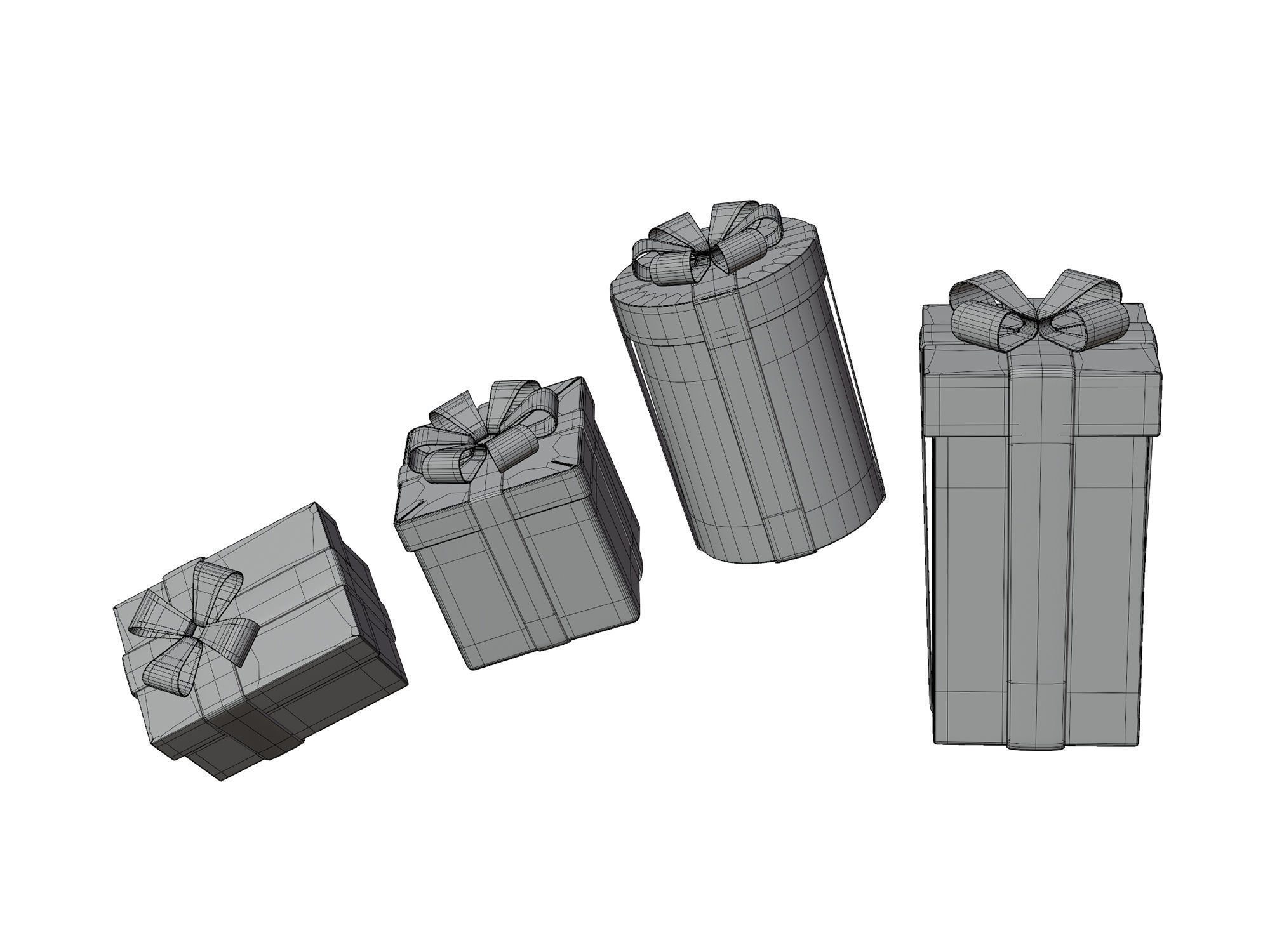 Gift Boxes Set 3D model For Free free 3D model | CGTrader