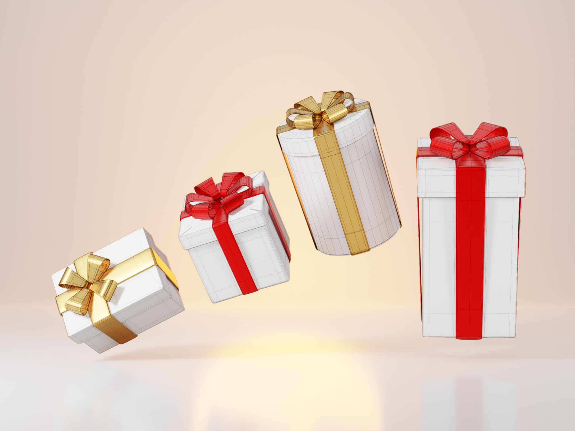 Gift Boxes Set 3D model For Free free 3D model | CGTrader