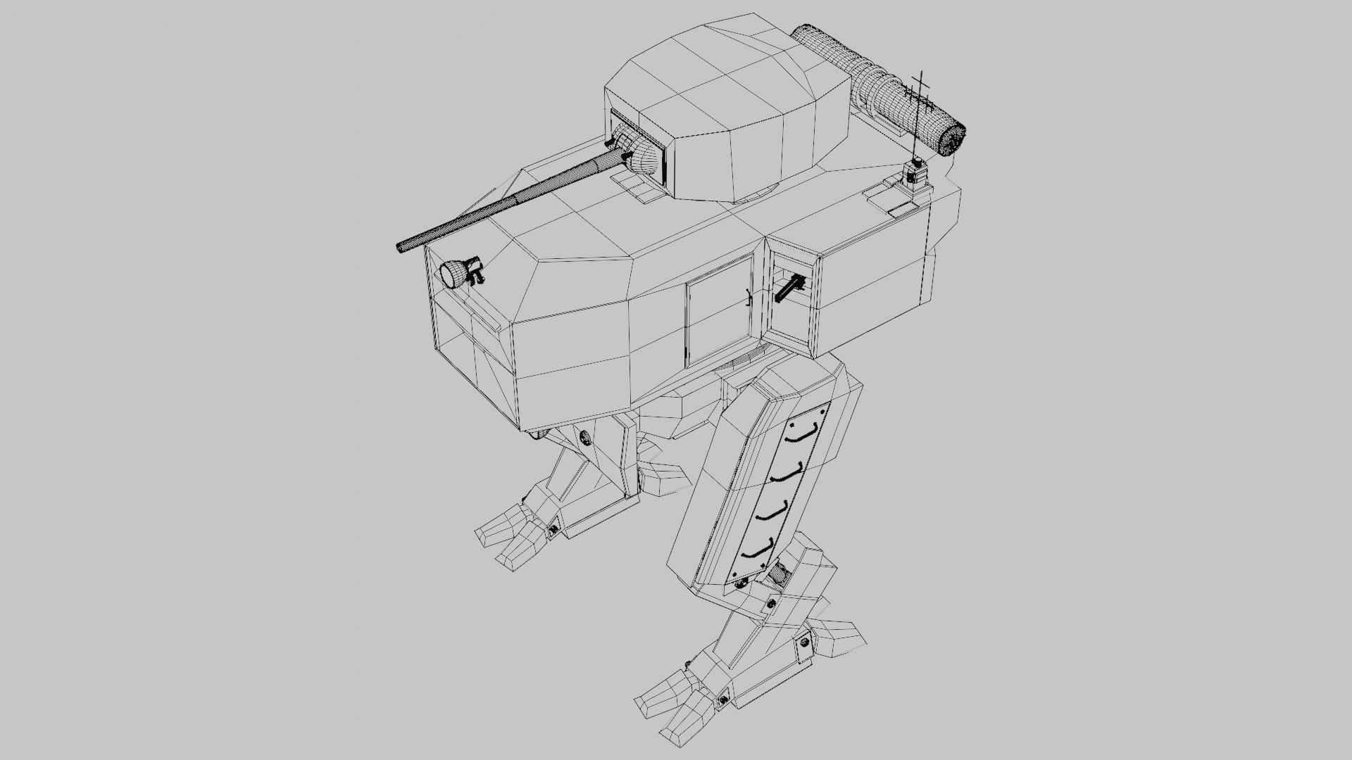 3D model Panzer Mech Walker with RIG and LOWPOLY Forest Camo VR / AR ...