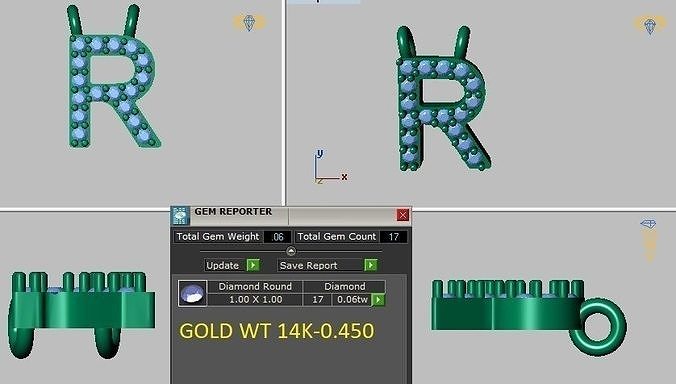 R letter pendant 3D model 3D printable | CGTrader