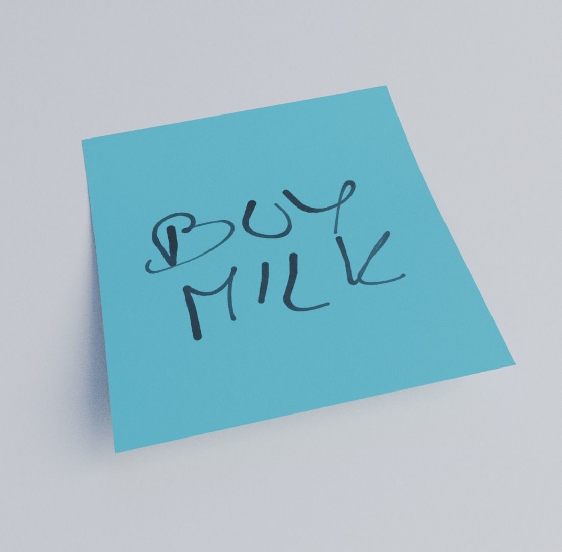 Sticky note 3D model | CGTrader