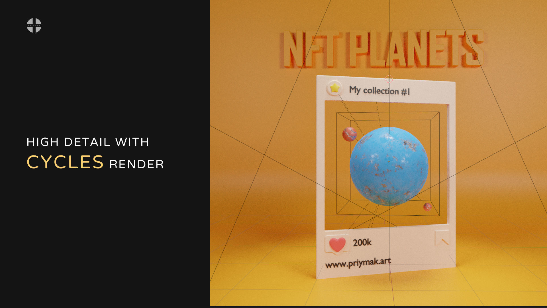 NFT 3D Insta social card Planets collection for Blender 3D model ...