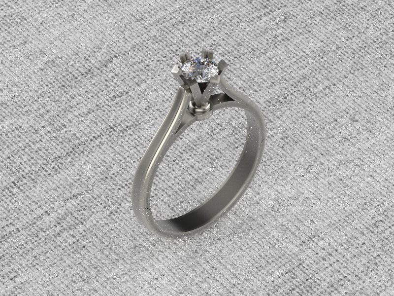 Solitaire Engagement Ring jewelry Gold silver 3D print model 3D model ...