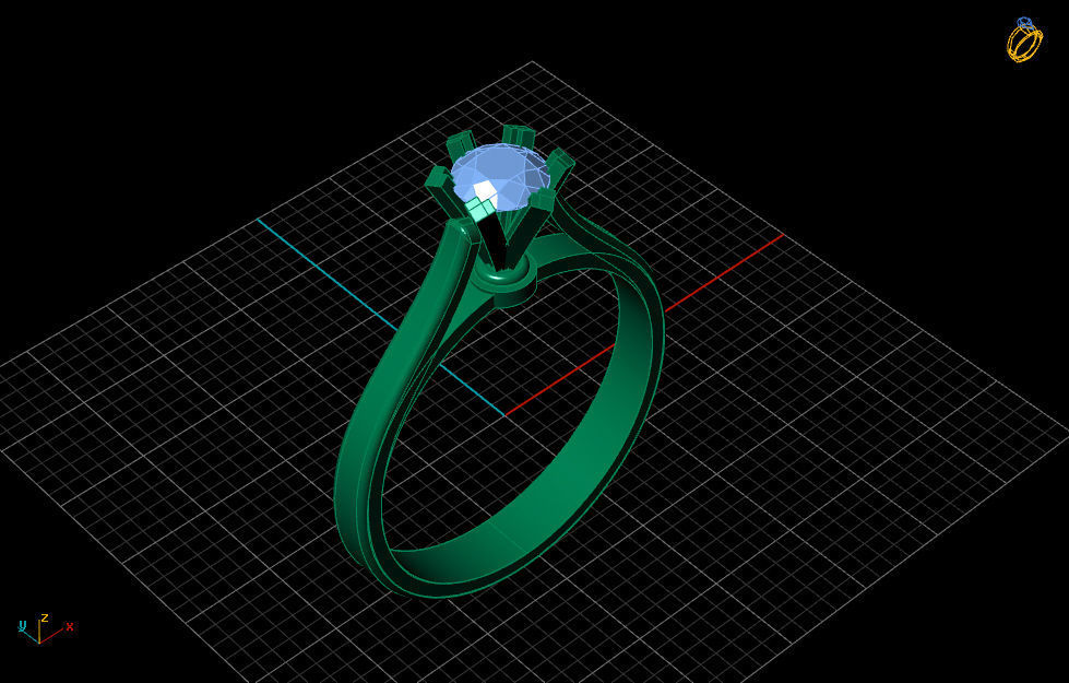 Solitaire Engagement Ring jewelry Gold silver 3D print model 3D model ...