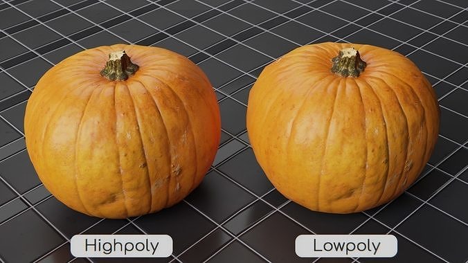 3D model Ghost rider pumpkin - Highpoly and Lowpoly model VR / AR / low ...
